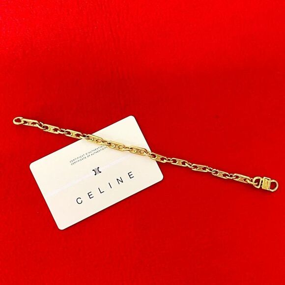 Celine | Jewelry | Pre Loved Celine Chain Link Bracelet Women Metallic ...